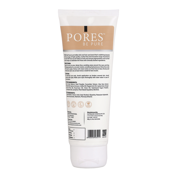 De-Tan Face Scrub For Men & Women - 100 G – PORES Be Pure